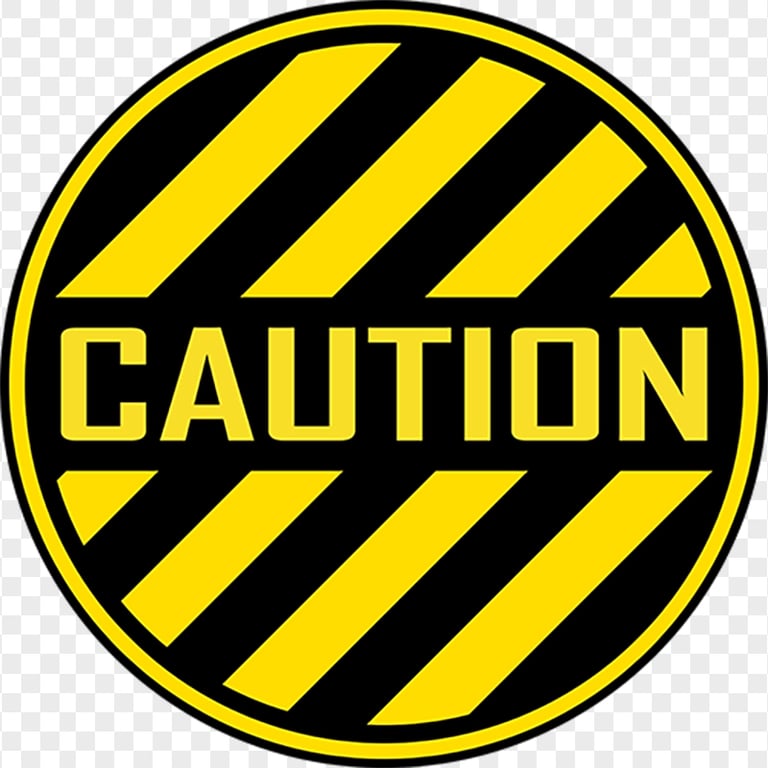 Round Circle Caution Sign Yellow Black Safety | Citypng