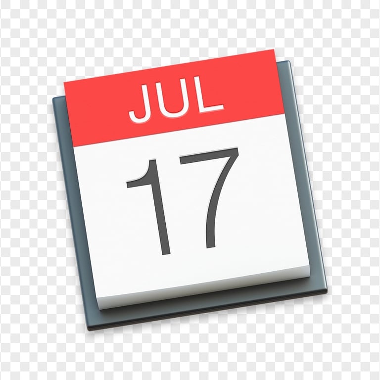 HD 17 July Date Daily Calendar Icon PNG | Citypng
