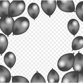 HD Black Balloons Horizontal Frame PNG | Citypng
