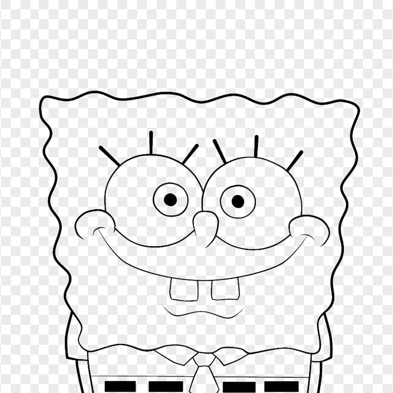 HD Spongebob Outline Front View Character Transparent PNG | Citypng