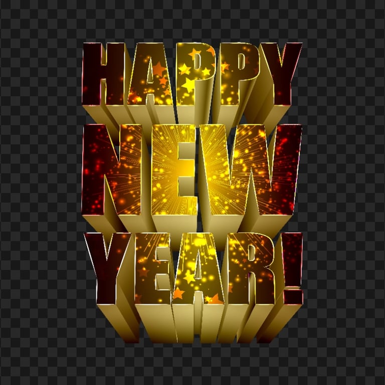 Golden 3D Happy New Year Transparent Background | Citypng
