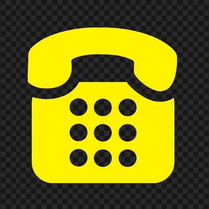 HD Classic Traditional Telephone Icon On Yellow PNG | Citypng