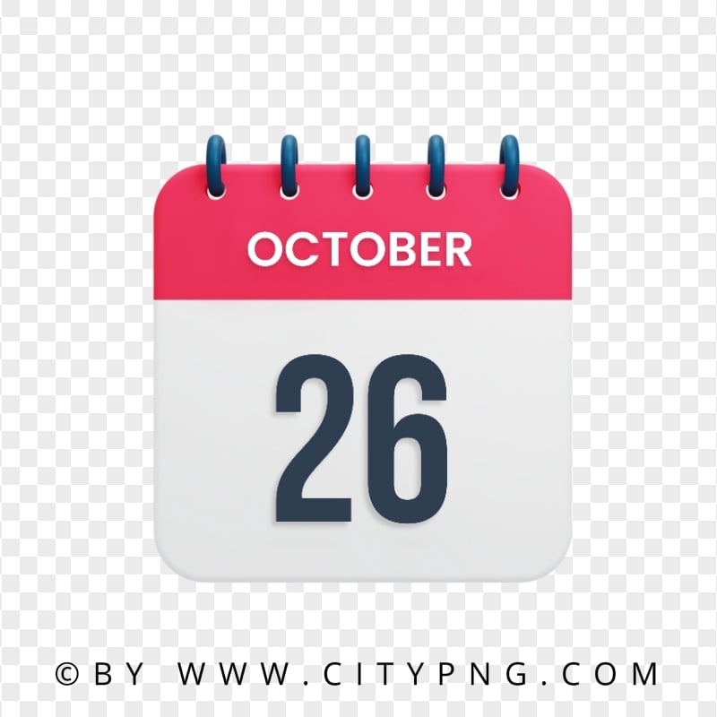 26th October Date Vector Calendar Icon HD Transparent PNG | Citypng