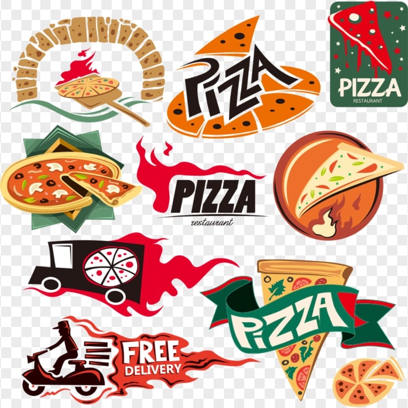 Set Of Pizza Logos HD Transparent Background | Citypng