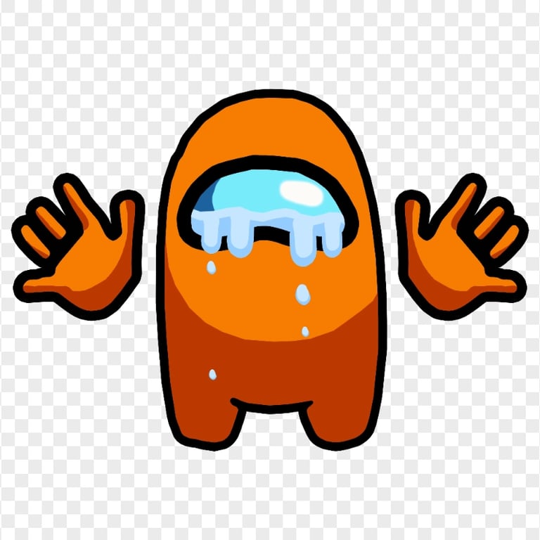 HD Cyan Among Us Crewmate Front View Crying PNG | Citypng