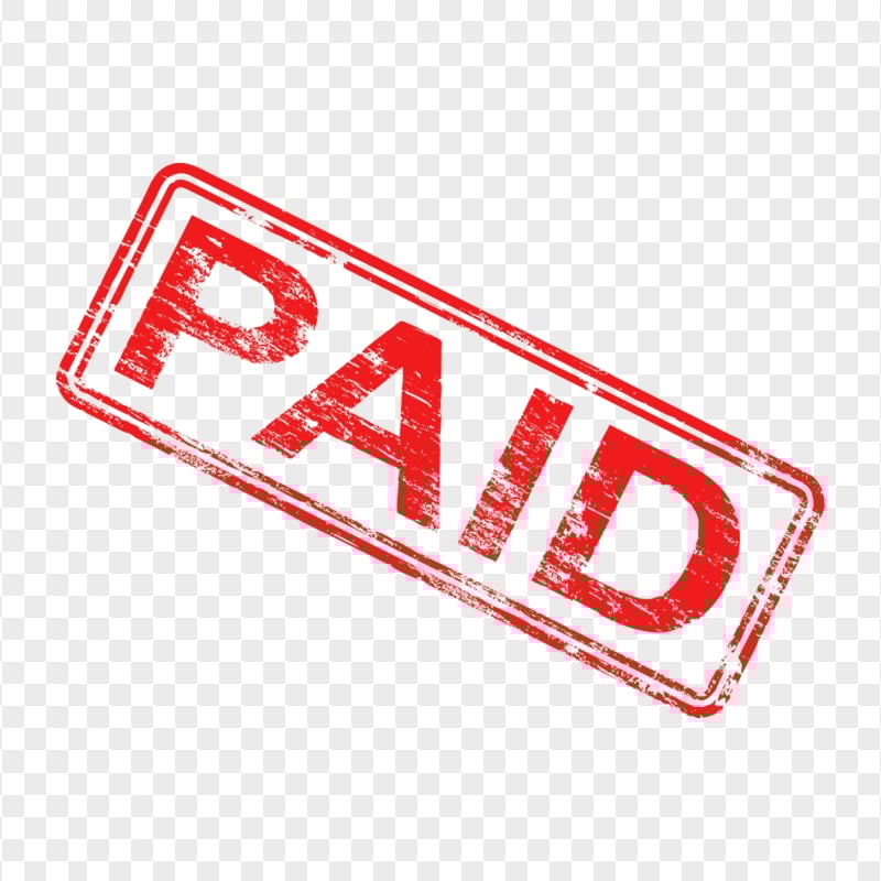 HD Red Paid Word Text Stamp PNG | Citypng