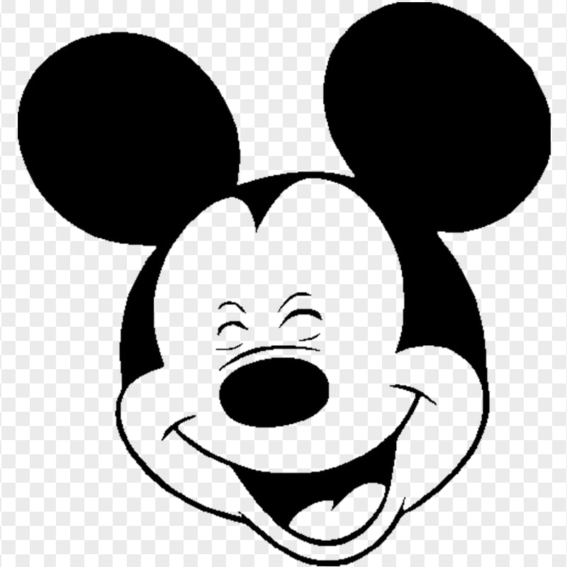 Download HD Mickey Mouse Face Black Silhouette PNG | Citypng