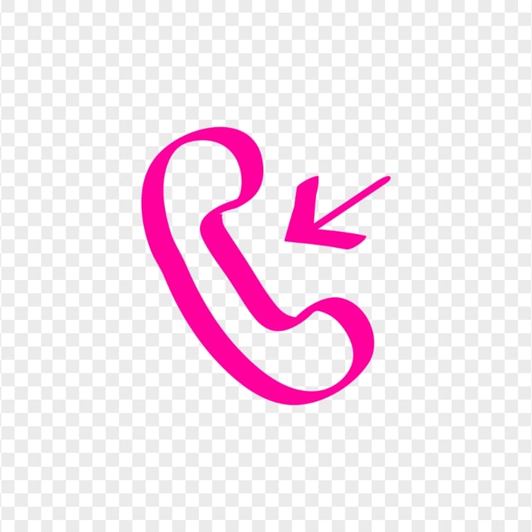 HD Pink Hand Draw Phone Receive A Call Icon Transparent PNG | Citypng
