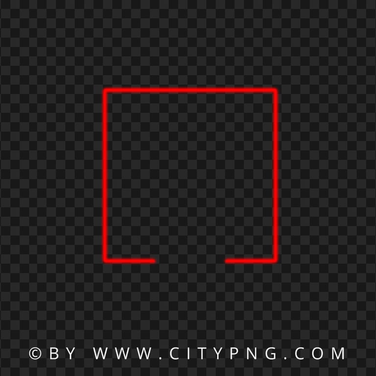 Creative Neon Red Square Frame Image PNG | Citypng