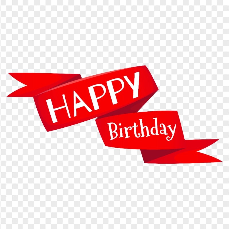 HD Red Happy Birthday Ribbon Transparent Background | Citypng