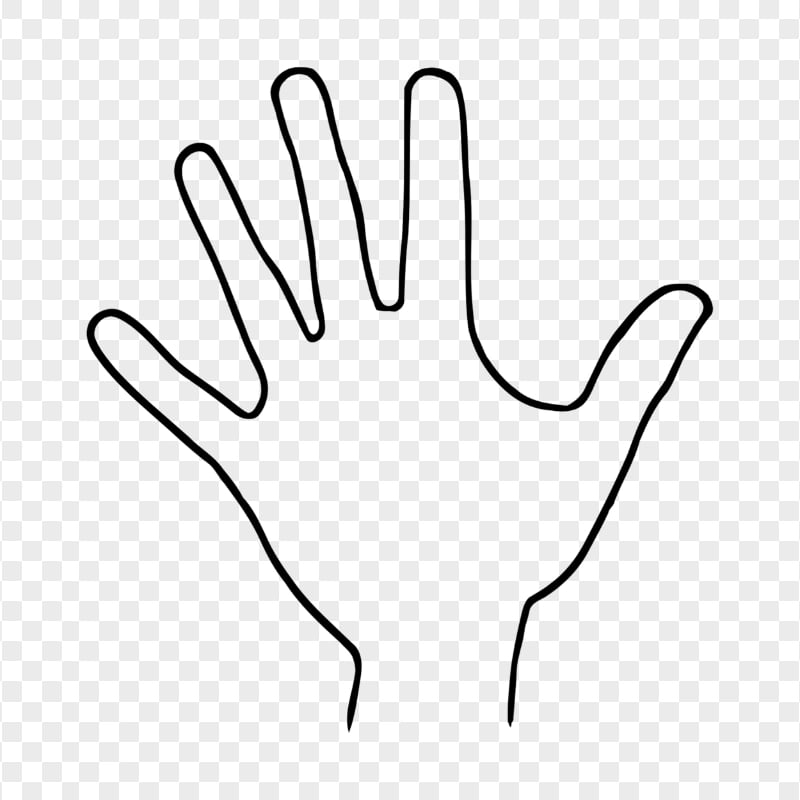 Black Outline Line Open Hand PNG Image | Citypng