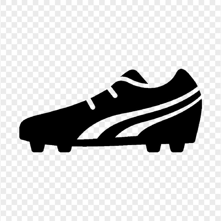 HD Football Boot Shoe Black Silhouette Transparent Background | Citypng