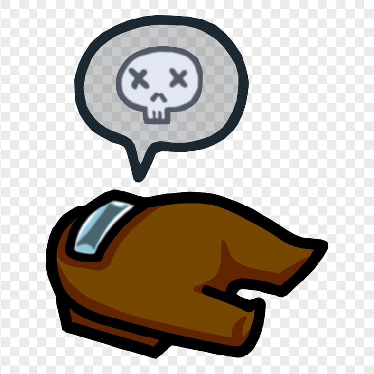 HD Brown Among Us Crewmate Character Dead Body With Blood PNG | Citypng