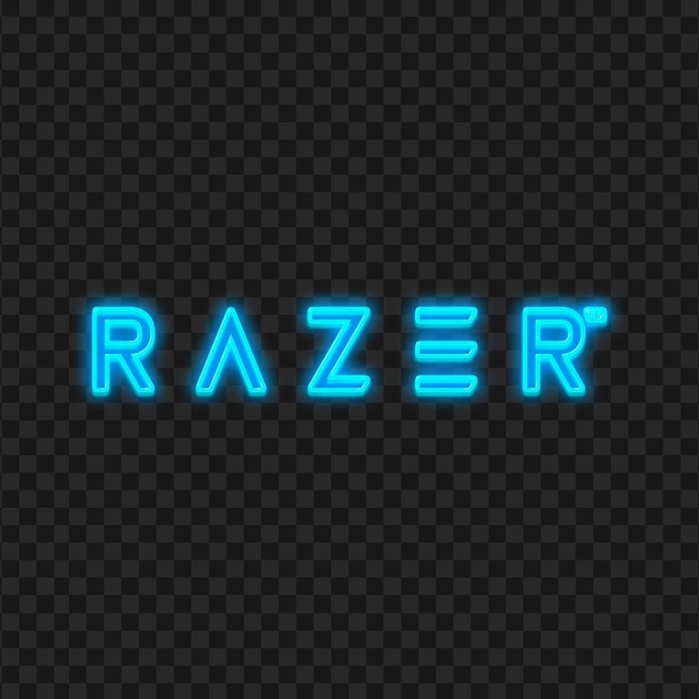 HD Blue Razer Glowing Neon Logo PNG | Citypng