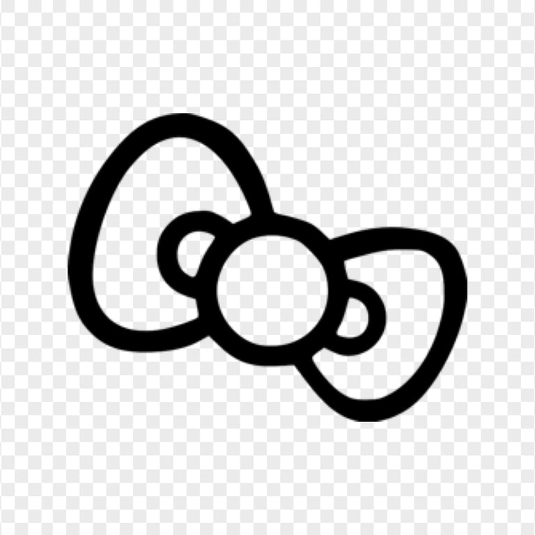 Hello Kitty Black Bow Outline Transparent Background | Citypng