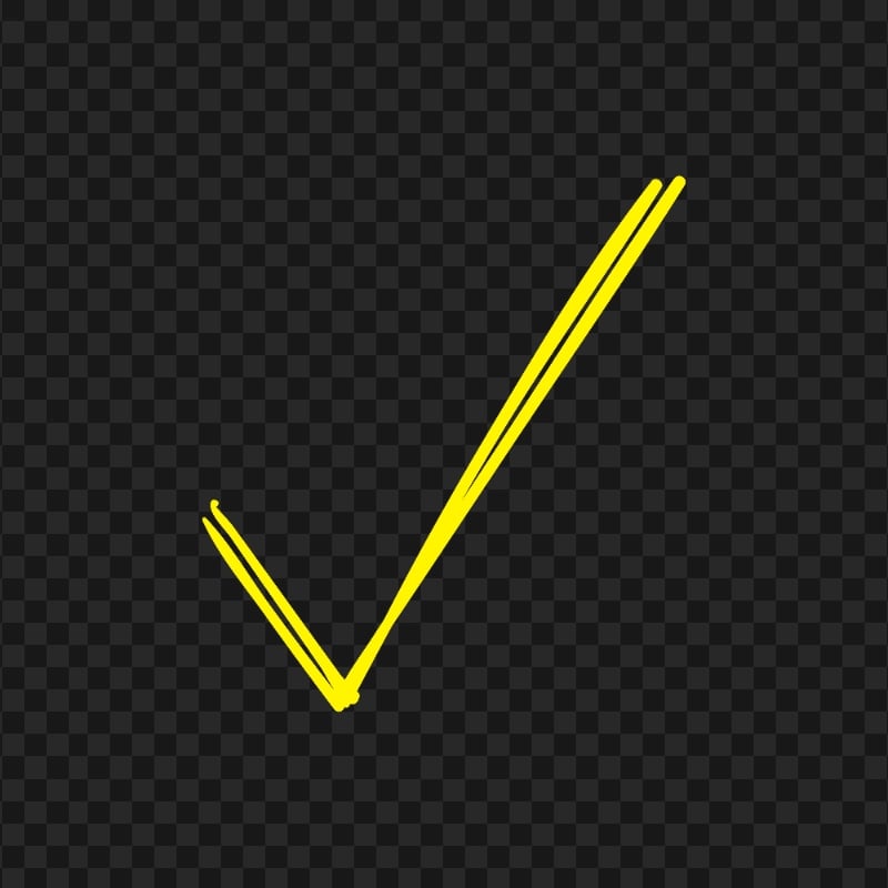 HD Hand Drawn Sketch Yellow Tick Mark Icon Symbol Sign PNG | Citypng