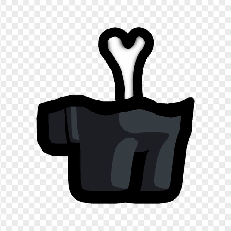 HD Black Among Us Crewmate Character Bone PNG | Citypng