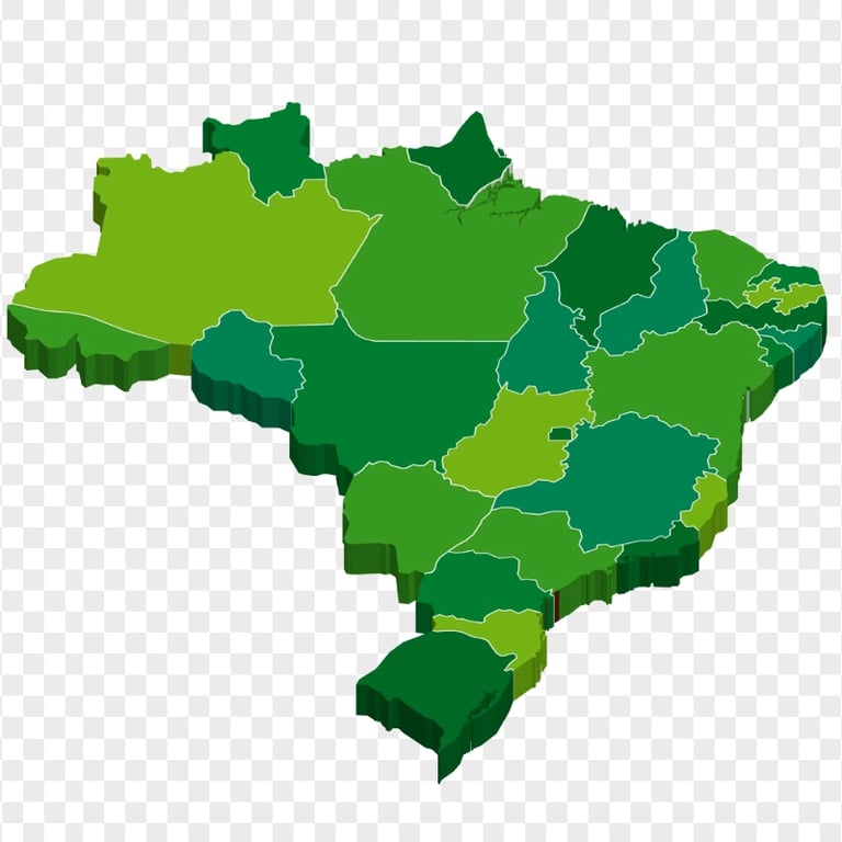 Download Green 3D Brazil Map PNG | Citypng