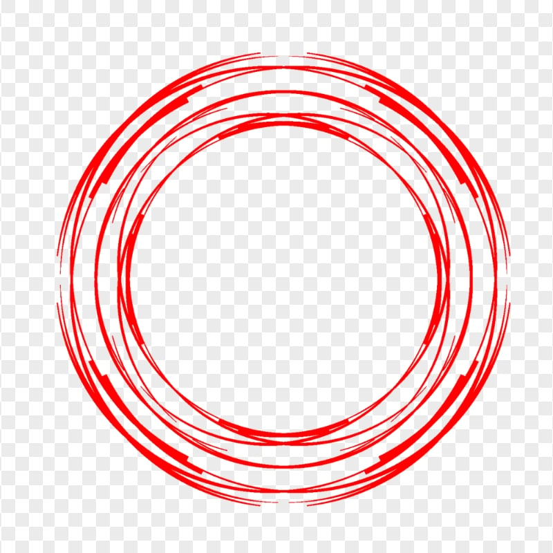 Red Hand Drawn Sketch Lines Circle shape PNG IMG | Citypng