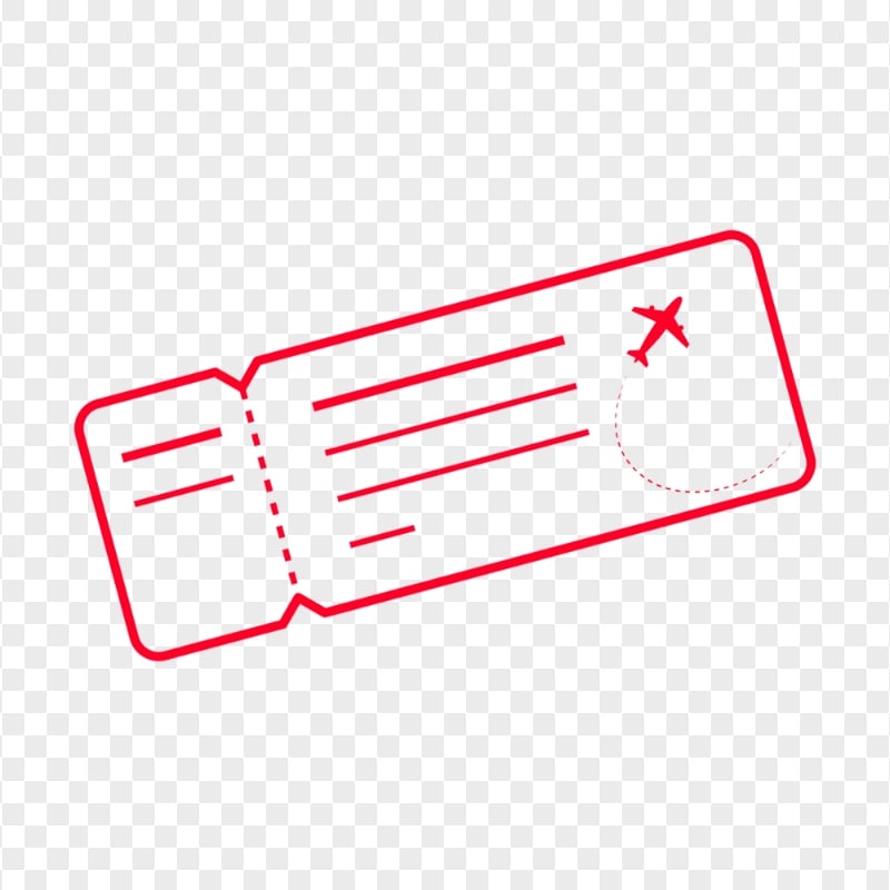 Airline Outline Red Ticket Icon Logo PNG | Citypng