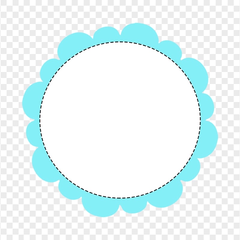Blue & White Wavy Floral Circle Border PNG | Citypng