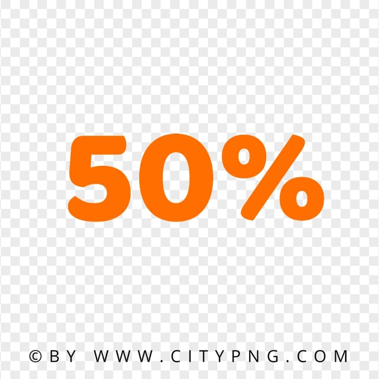 50% Percent Orange Text Number HD Transparent PNG | Citypng