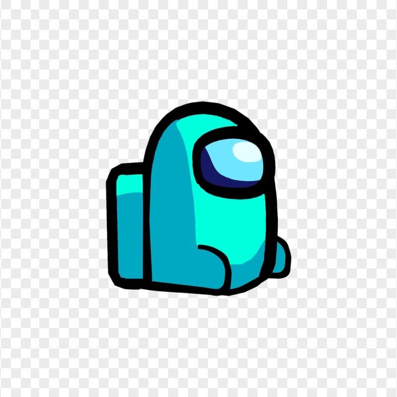 HD Cyan Light Blue Among Us Crewmate Character Sitting PNG | Citypng