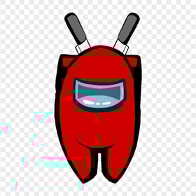 HD Red Among Us Character With Knife On Hand PNG | Citypng