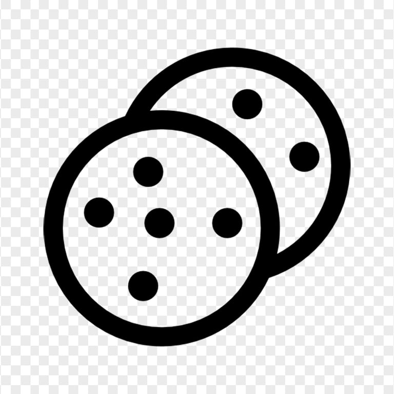 Transparent Black Outline Two Cookies Icon | Citypng