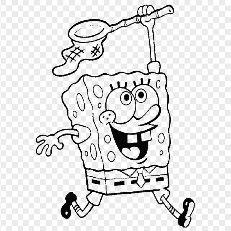 HD Spongebob Outline Running Character Transparent PNG | Citypng