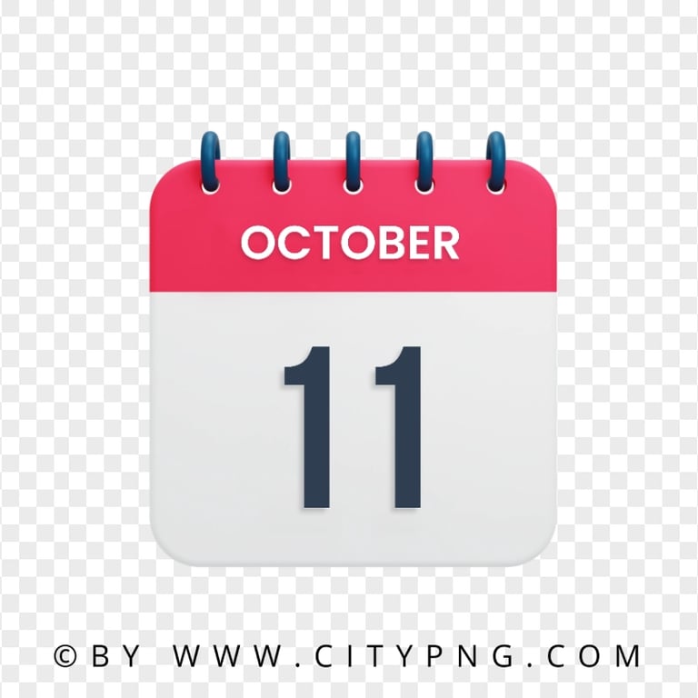 October 11th Date Vector Calendar Icon HD Transparent PNG | Citypng