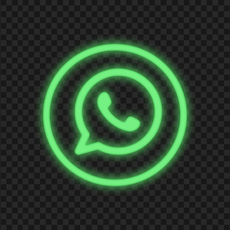 HD Green Neon Outline Whatsapp Wa Round Circle Logo Icon PNG | Citypng