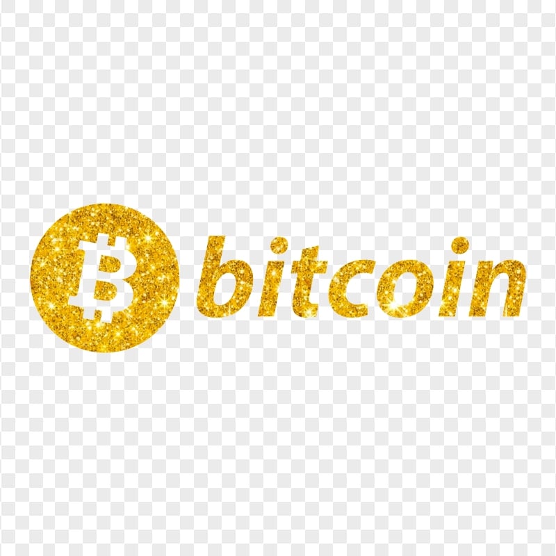 HD Gold Glitter BTC Bitcoin Text Logo PNG | Citypng