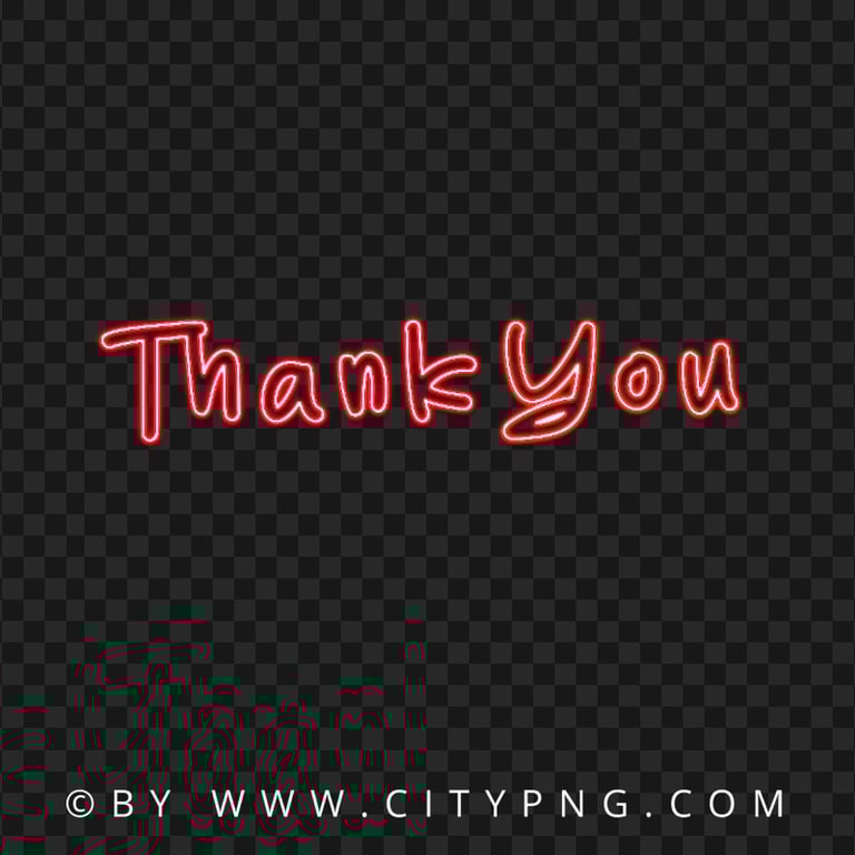 Thank You Red Neon Text Sign Logo PNG Image | Citypng