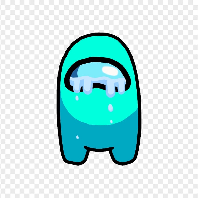 HD Cyan Among Us Crewmate Front View Crying PNG | Citypng