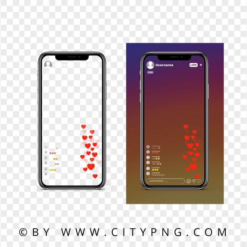 iPhone X Instagram Live Template Stream Mockup | Citypng