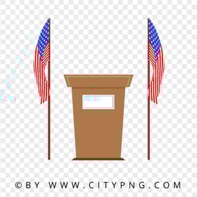 American President Podium With Flags Presidents Day PNG | Citypng