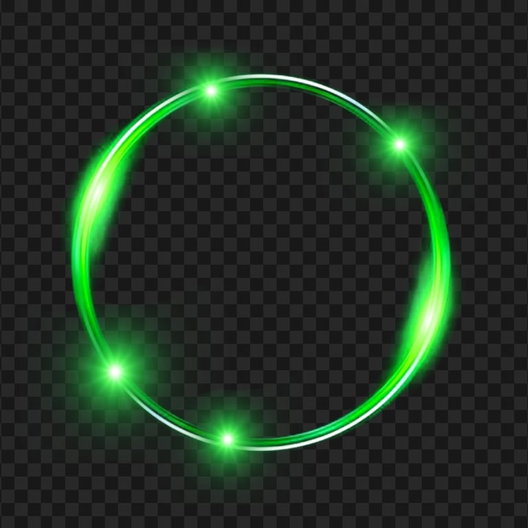 HD Glowing Green Light Circle Ring PNG | Citypng