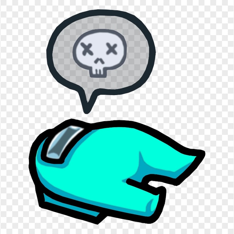 HD Among Us Crewmate Cyan Character Dead Body PNG | Citypng