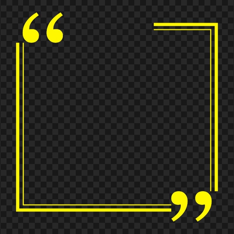 HD Quote Square Vector Yellow Frame Transparent PNG | Citypng