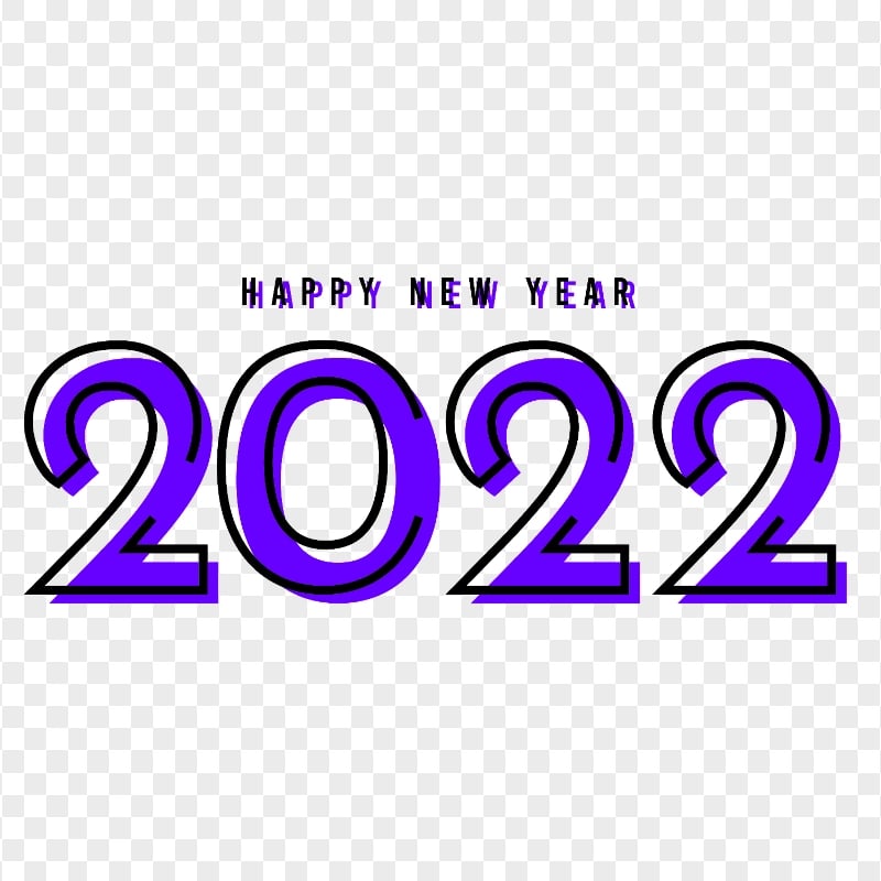 HD Creative Purple & Black Happy New Year 2022 PNG | Citypng