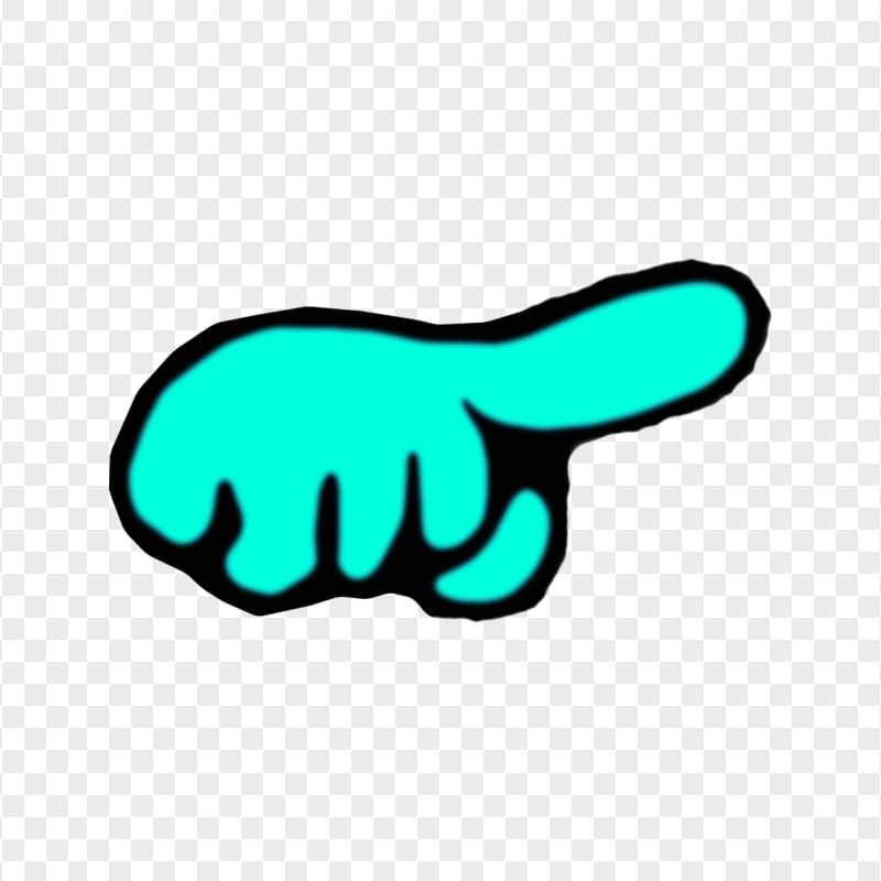 HD Cyan Among Us Character Finger Hand Pointing Right PNG | Citypng