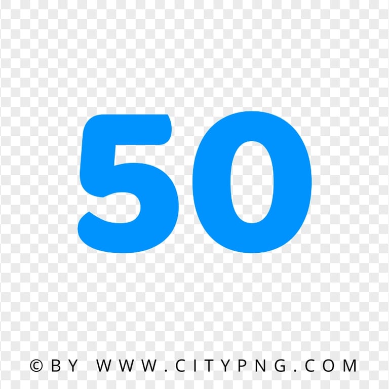 50 Blue Text Number HD Transparent Background | Citypng