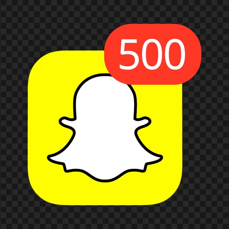 Snapchat Square App Icon With 500 Notifications PNG | Citypng