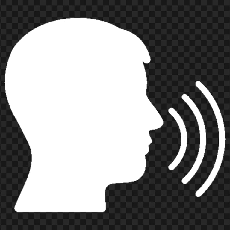 PNG Speak Face Human Voice White Icon | Citypng
