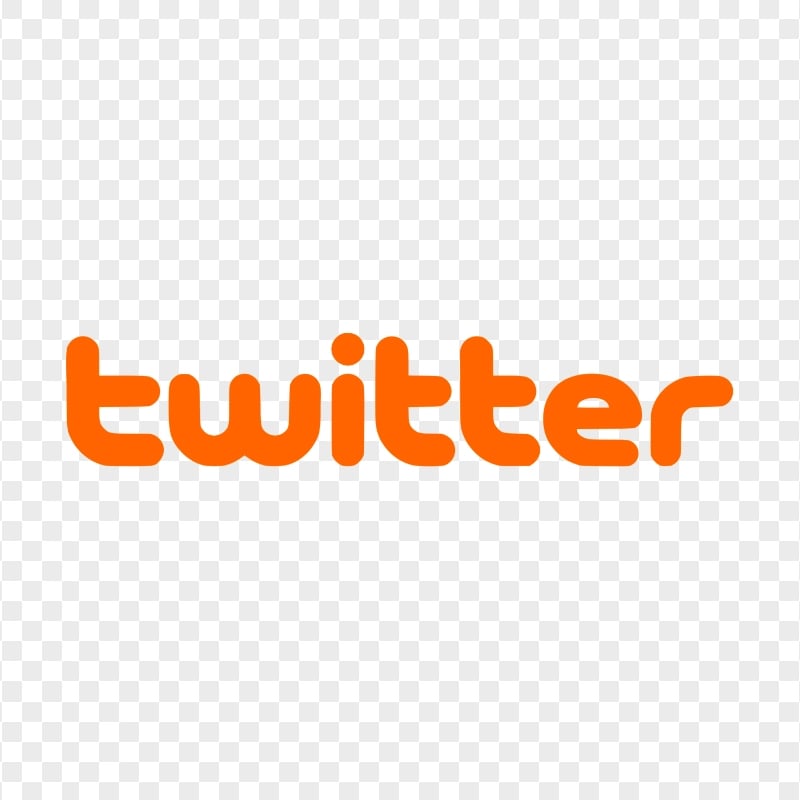 HD Twitter Orange Text Logo PNG | Citypng