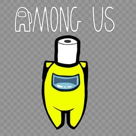 HD Yellow Among Us Character With Knife On Hand PNG | Citypng