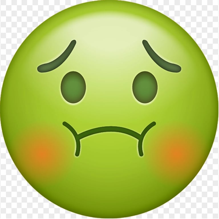 Green Face Emoji Sick Apple Cartoon Animated | Citypng