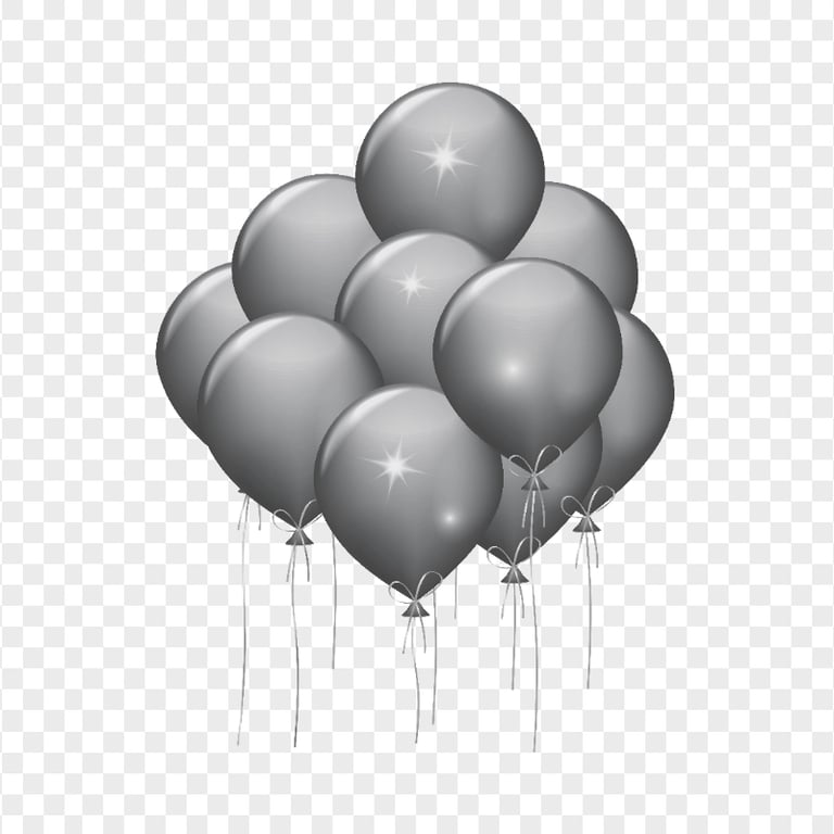 Gray Flying Balloons Illustration PNG | Citypng