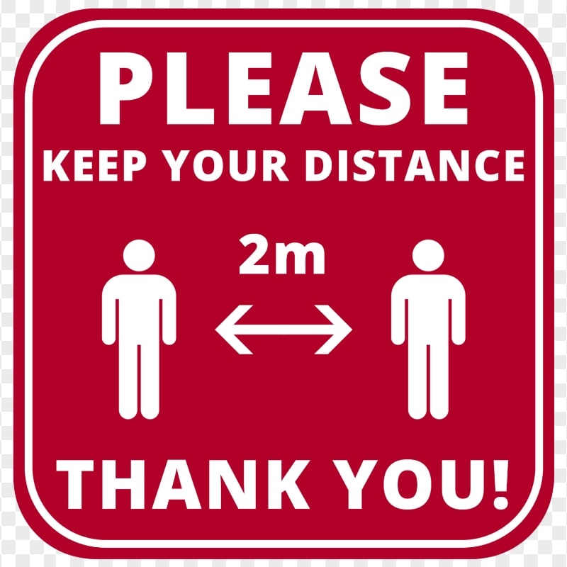 Social Red Please Keep Your Distance 2M Free Sign | Citypng